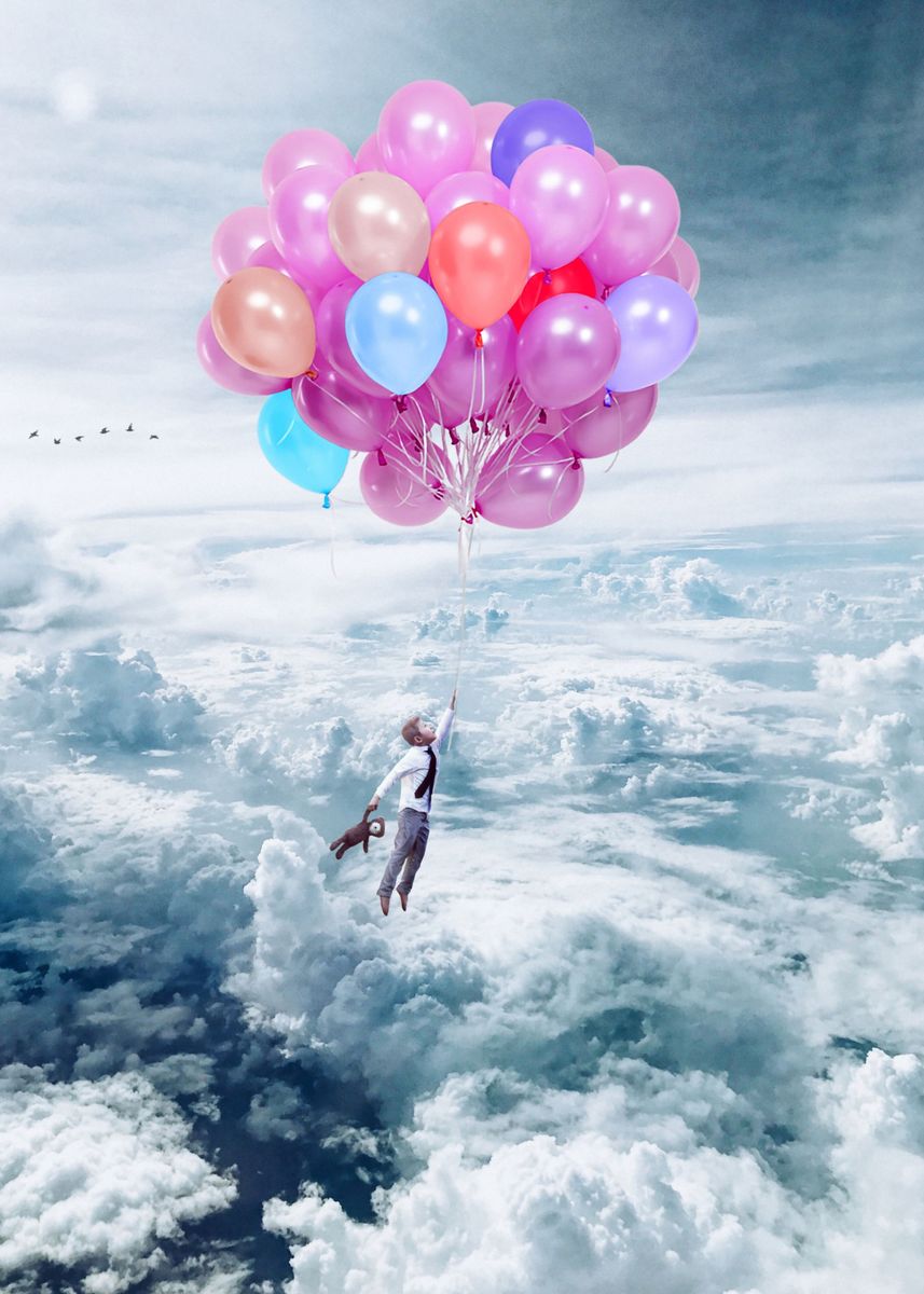 'Dreams of Travel Balloons' Poster by Gen Z | Displate