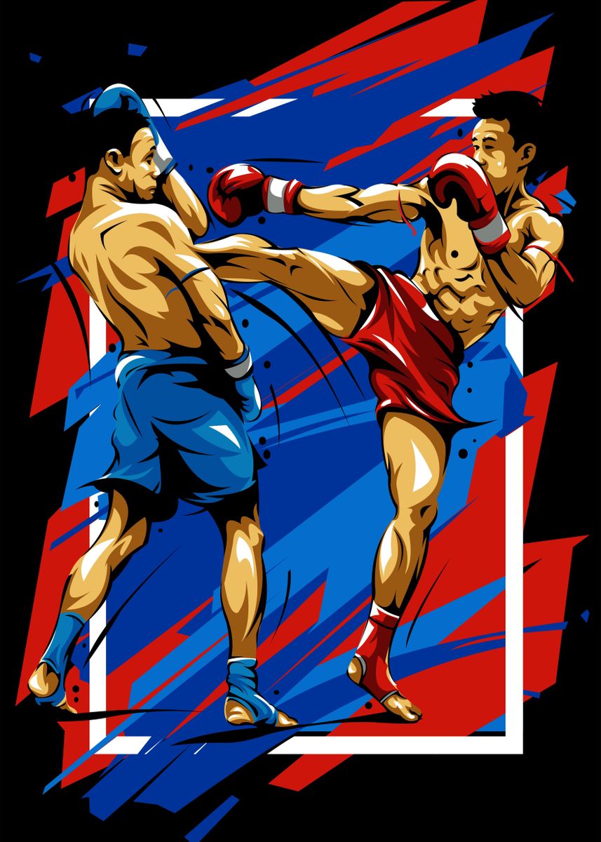 'Muaythai fight' Poster, picture, metal print, paint by Fill Artwork ...