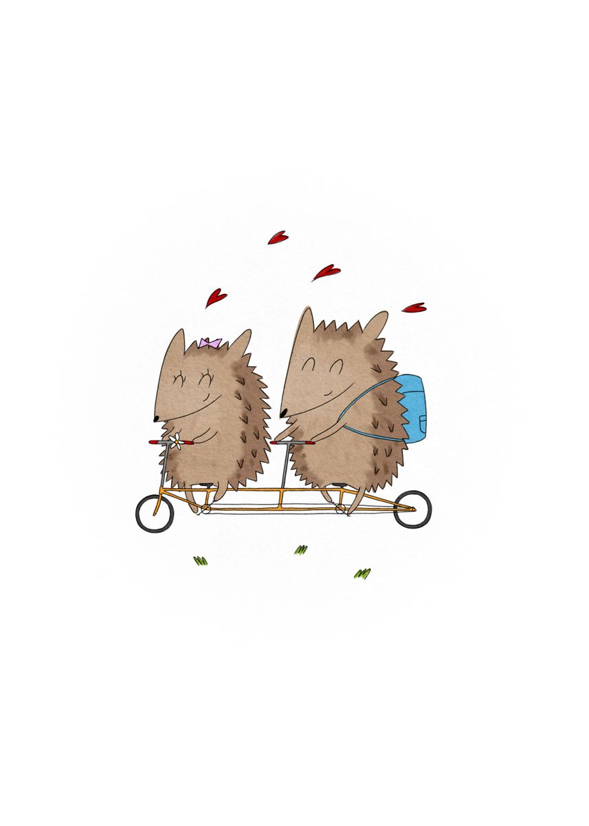 'Bicycle Ride' Poster by Little Hedgehogs | Displate
