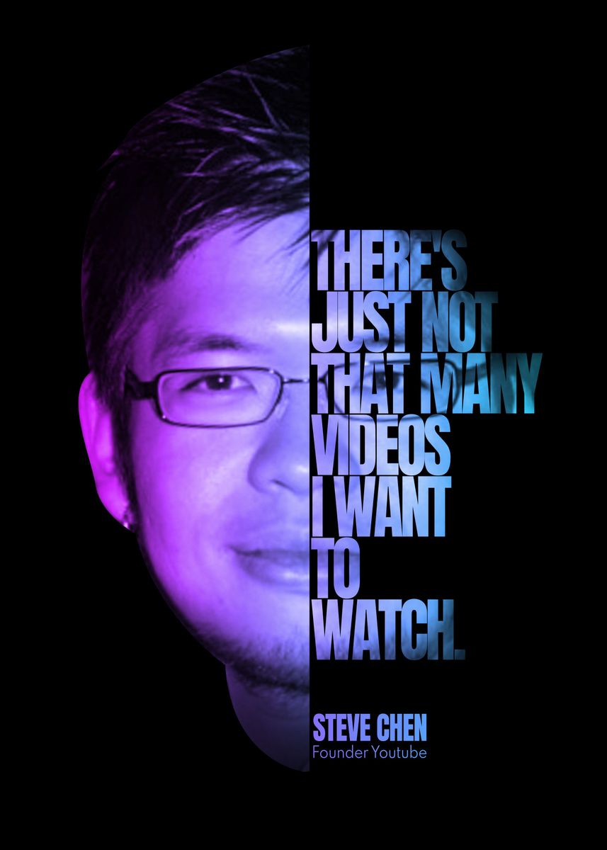 'Steven Shih Chen Youtube' Poster, picture, metal print, paint by erwin ...