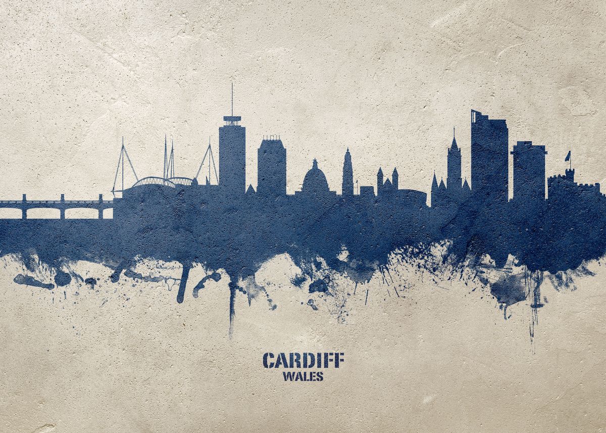 'Cardiff Skyline Wales' Poster by Michael Tompsett | Displate