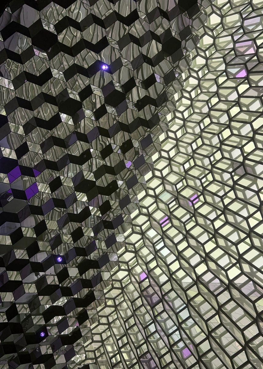 'Diagonal Windows Greyscale' Poster, picture, metal print, paint by ...