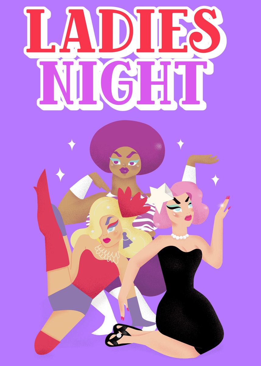 'Ladies Night Womens' Poster, picture, metal print, paint by Max Ronn ...