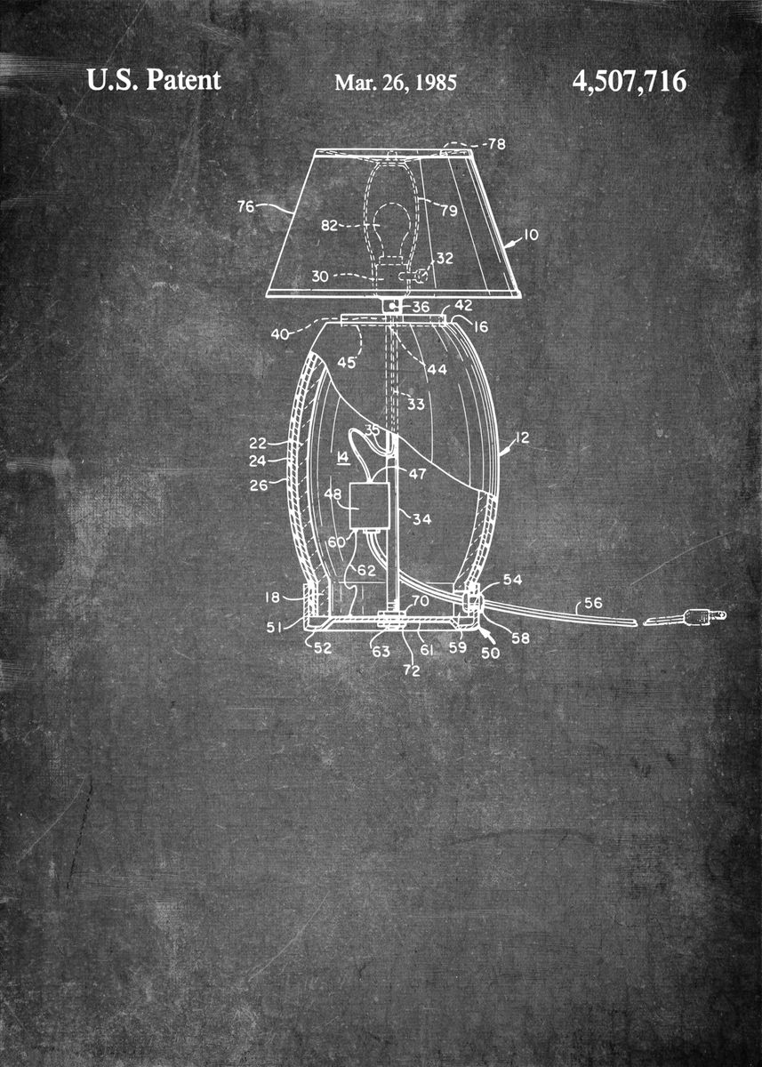 'Retro Lamp Patent' Poster by Mr Maker | Displate