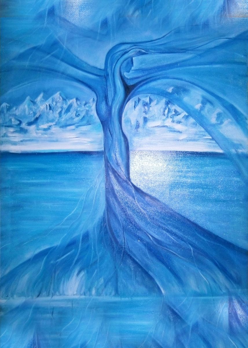 'blue lady' Poster, picture, metal print, paint by rabei yasin | Displate