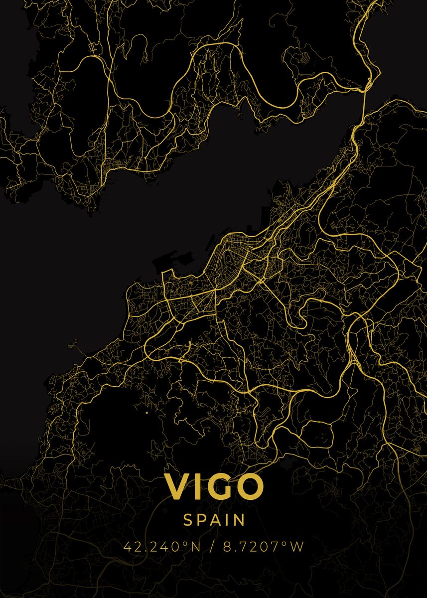 'Vigo Spain' Poster, picture, metal print, paint by Conceptual ...