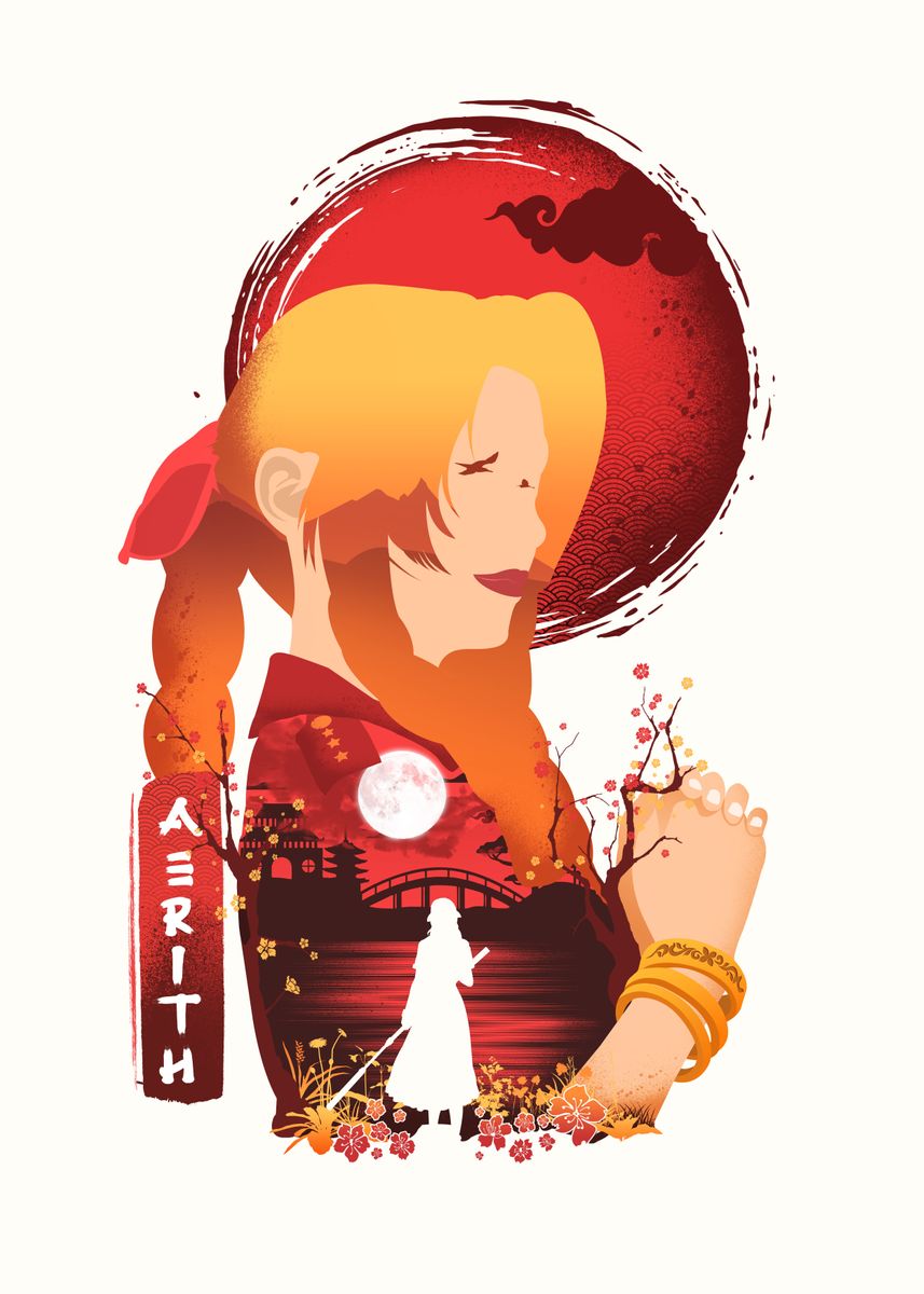 'Aerith Last Of Cetra' Poster, picture, metal print, paint by Hiro Labs ...
