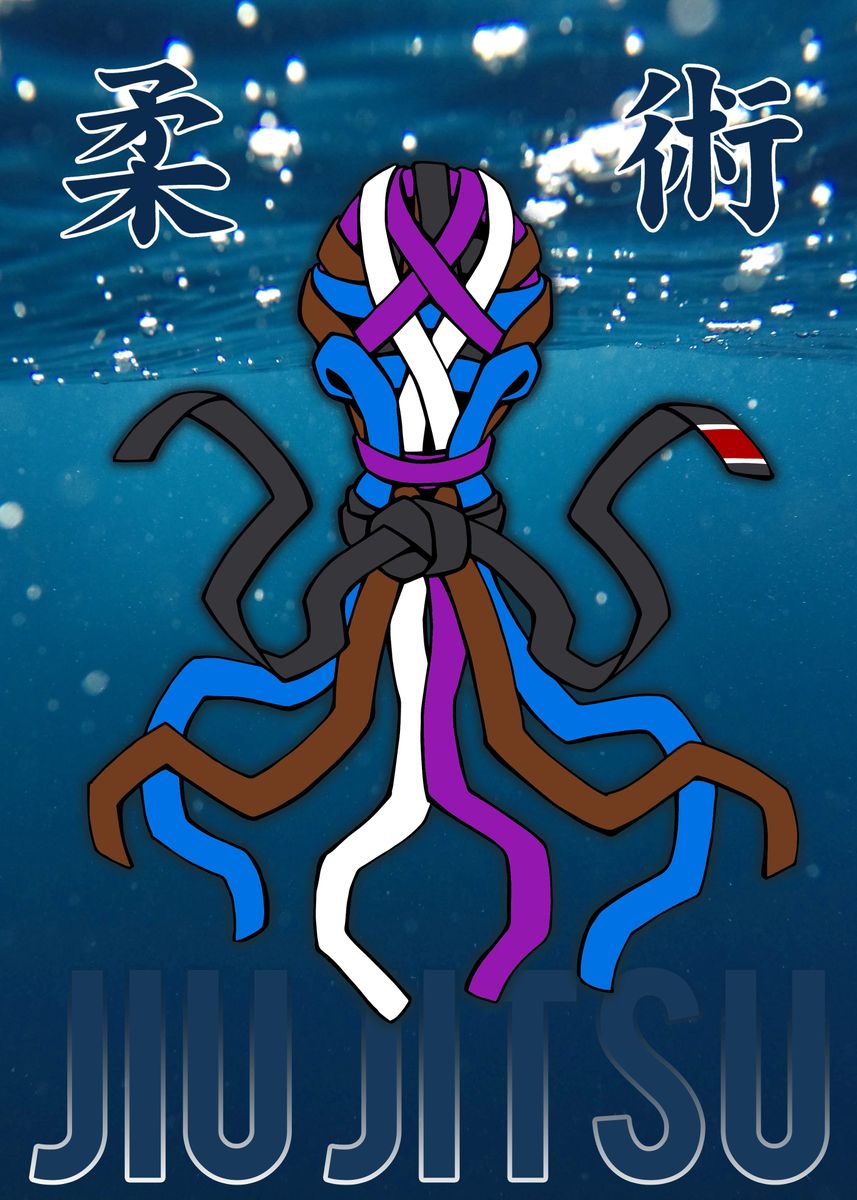 'Jiu Jitsu Belts Octopus' Poster by М Dam | Displate