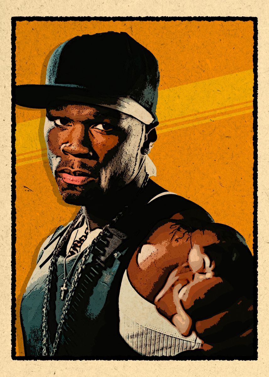 '50 Cent Rapper Hip Hop' Poster, picture, metal print, paint by TrexNa ...