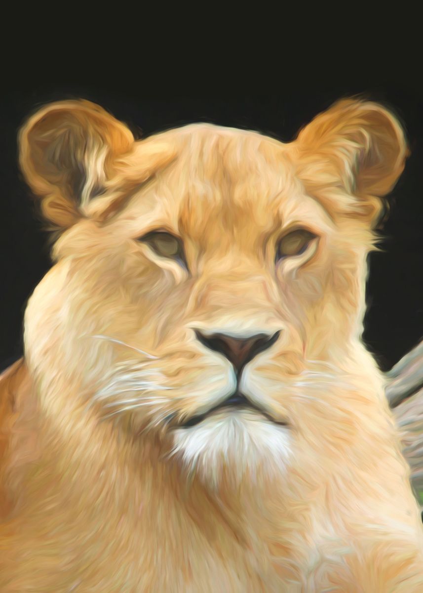 'Lioness' Poster, picture, metal print, paint by Armstrong | Displate