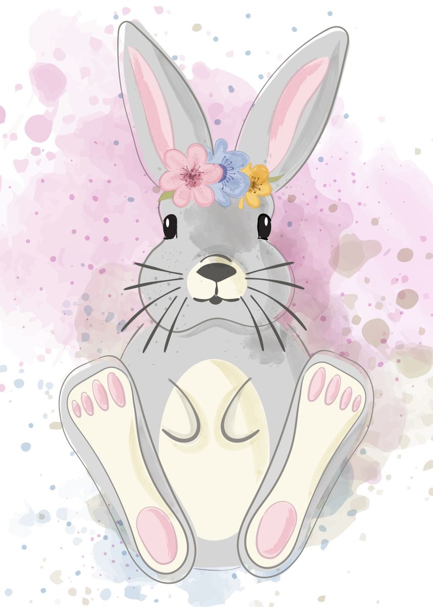 'Cute bunny' Poster by Queensy Collin | Displate