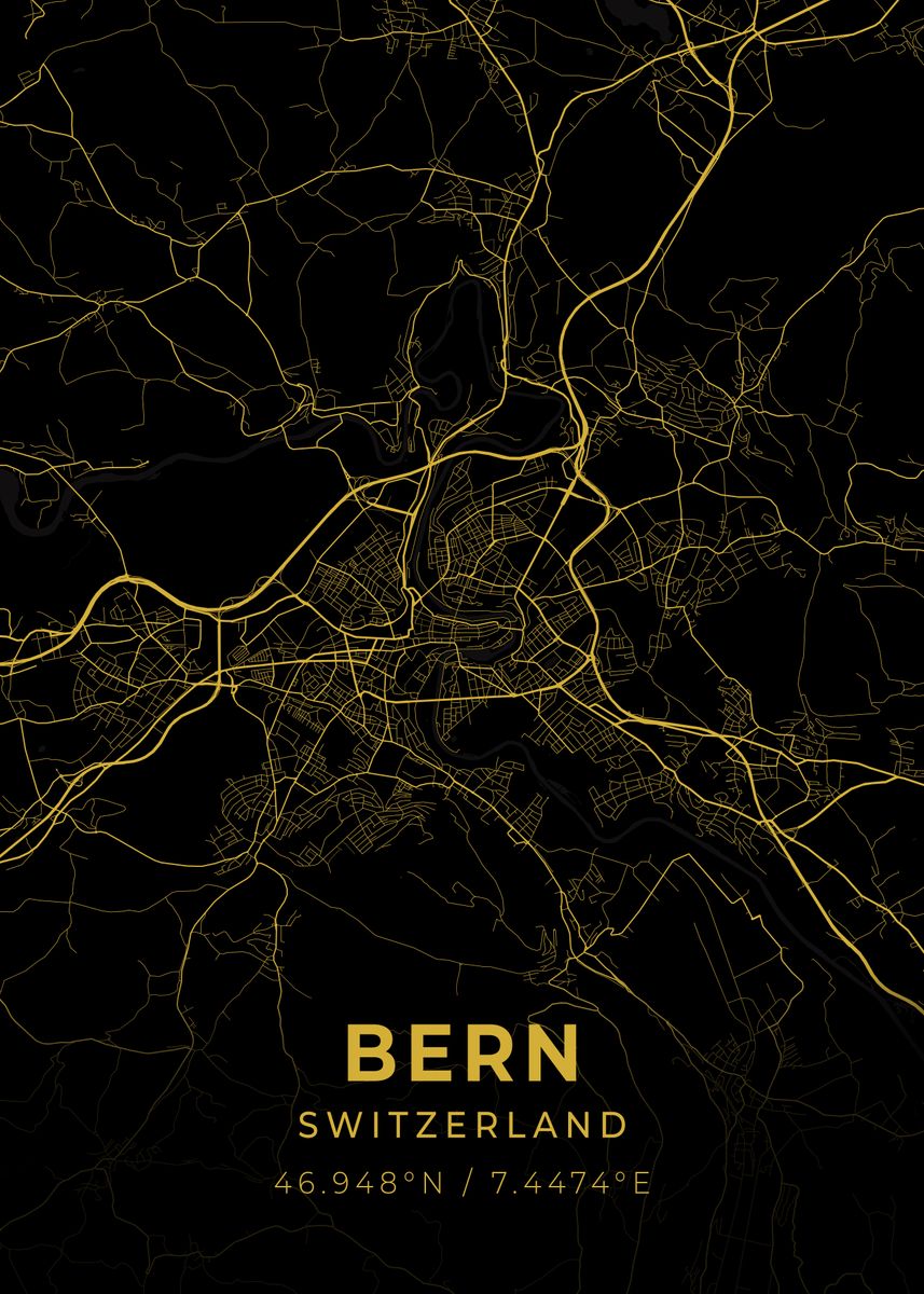 'Bern Switzerland' Poster, picture, metal print, paint by Conceptual ...