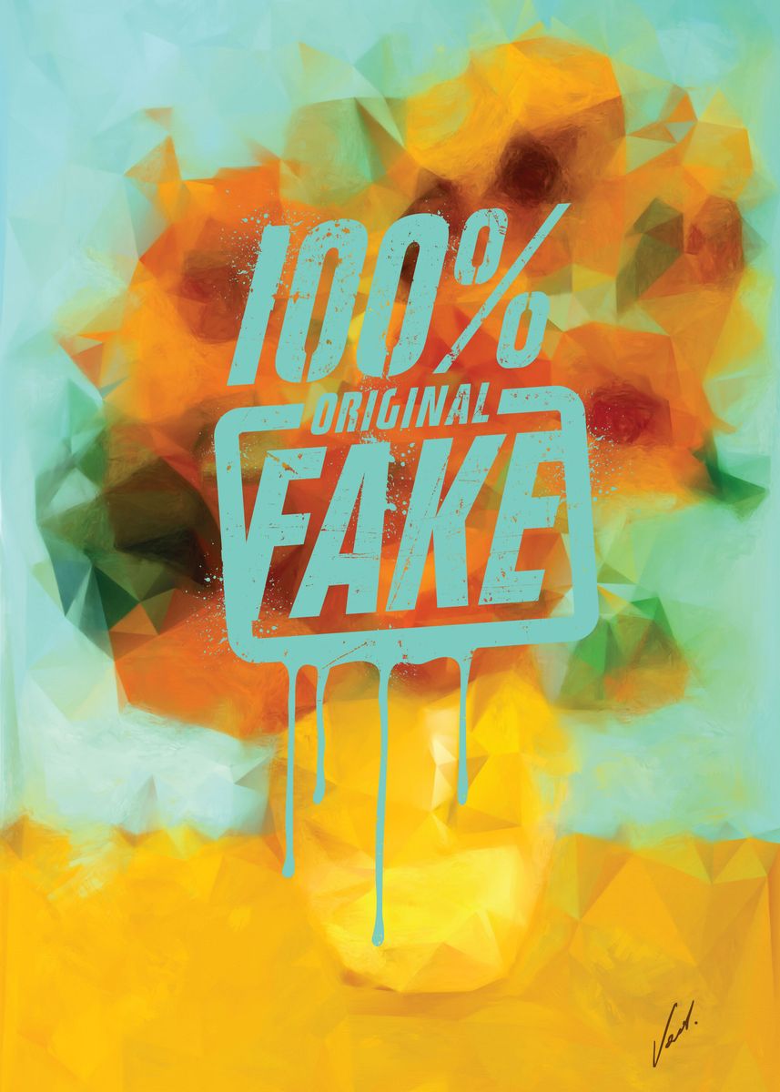 'SUNFLOWERS ORIGINAL FAKE' Poster, picture, metal print, paint by vart ...
