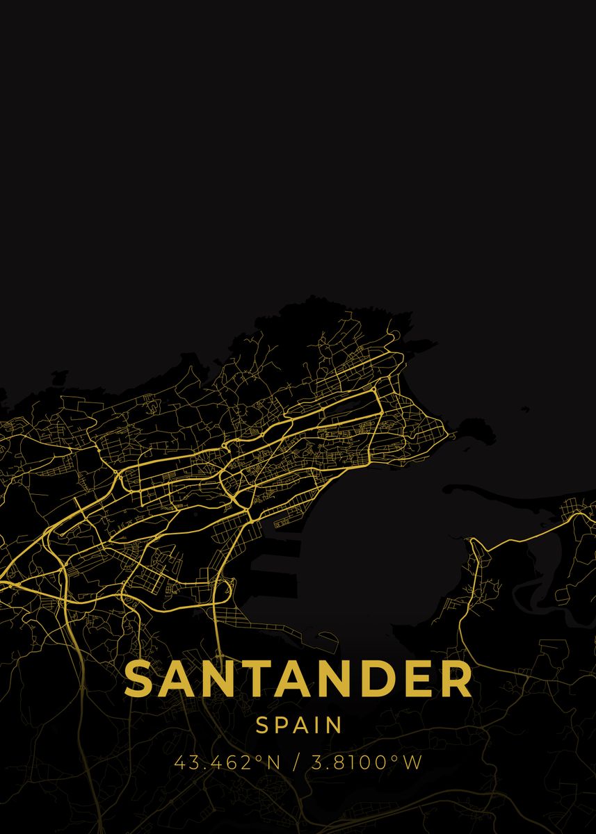 'Santander Spain' Poster, picture, metal print, paint by Conceptual ...