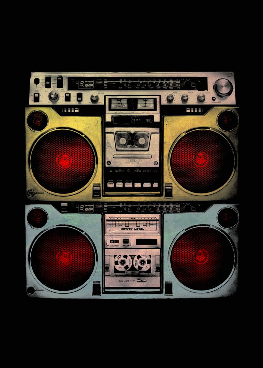 'Retro Boombox' Poster, picture, metal print, paint by kiryadi kiryadi ...
