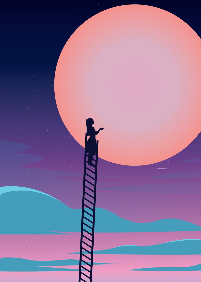 'moon woman' Poster by akhmad syafaattur | Displate