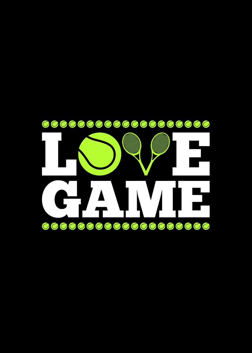 'Love Game Tennis Gift' Poster, picture, metal print, paint by ...