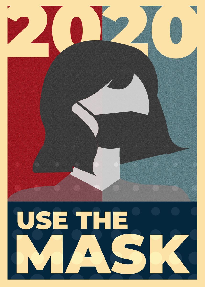 'Use The Mask' Poster, picture, metal print, paint by Jimy | Displate