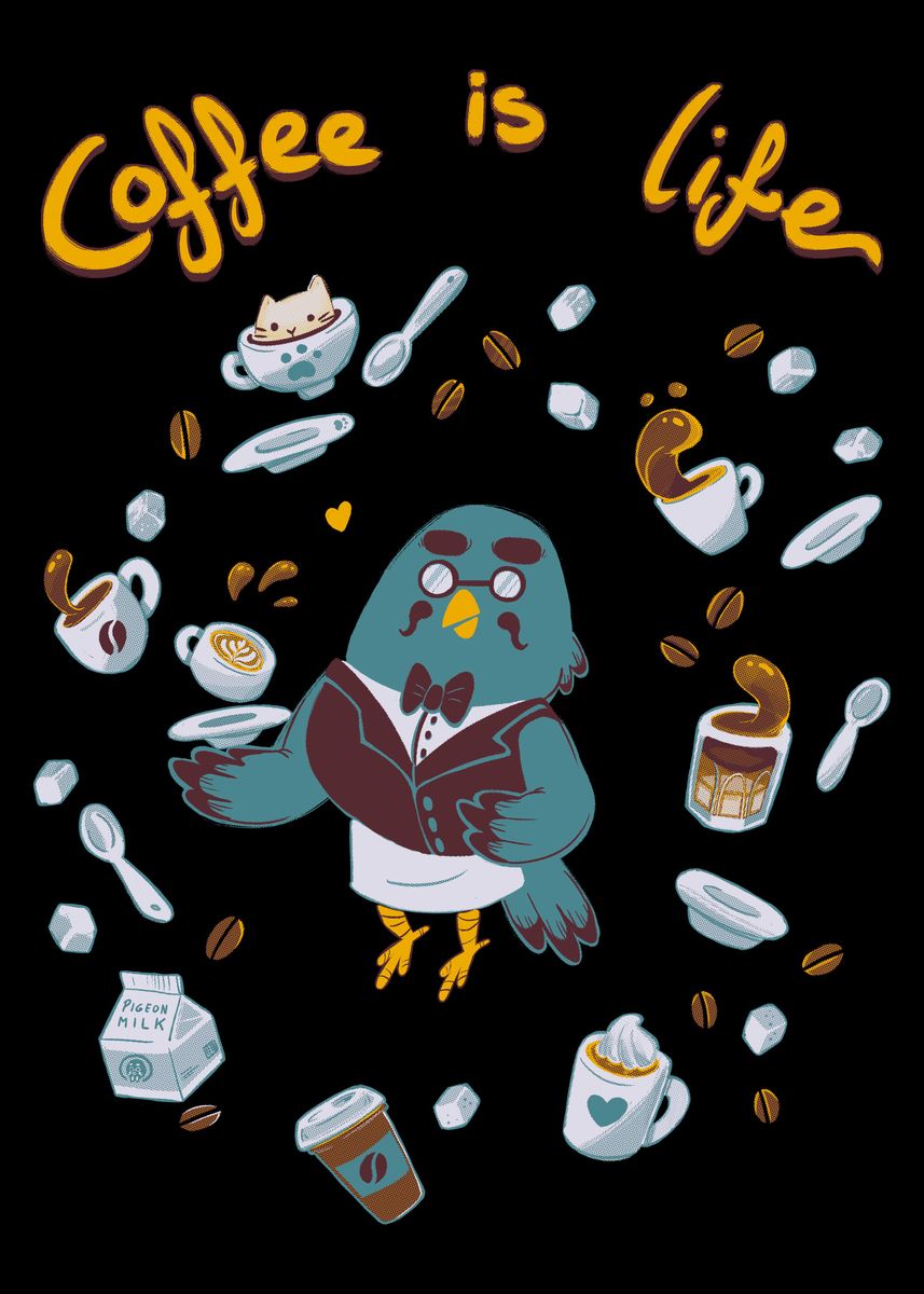'Animal Crossing Coffee' Poster, picture, metal print, paint by ...