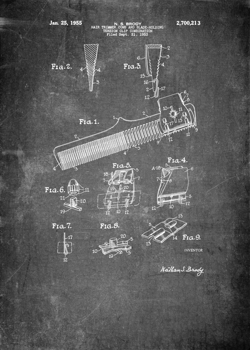 'Hair Trimmer Patent ' Poster, picture, metal print, paint by Mr Maker ...