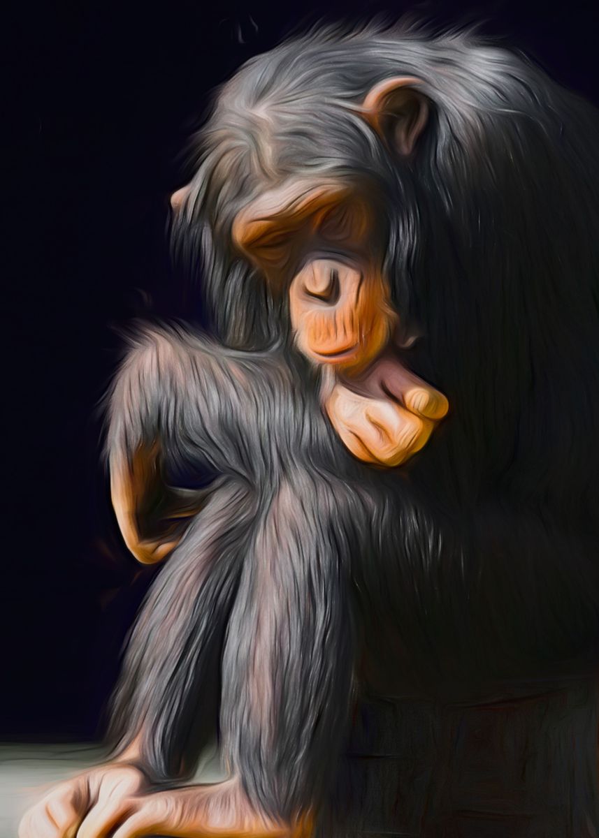 'Chimp' Poster, picture, metal print, paint by Armstrong | Displate