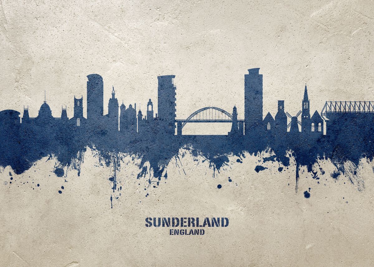 'Sunderland Skyline England' Poster by Michael Tompsett | Displate