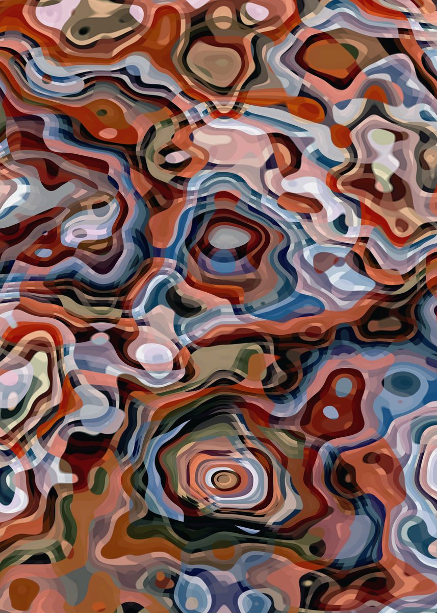 'Abstract Composition 726' Poster, picture, metal print, paint by ...