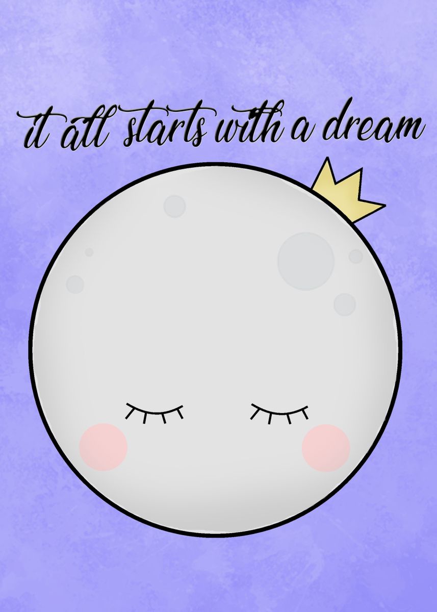 'MOON' Poster, picture, metal print, paint by Srishti Garg | Displate