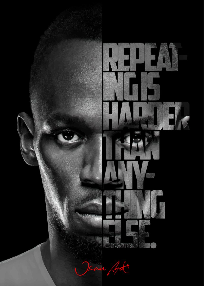 'Usain Bolt' Poster, picture, metal print, paint by BnWDesigner | Displate