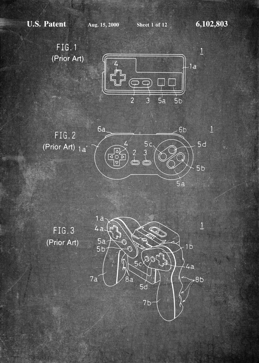 'Gaming Console Controllers' Poster, picture, metal print, paint by Mr ...