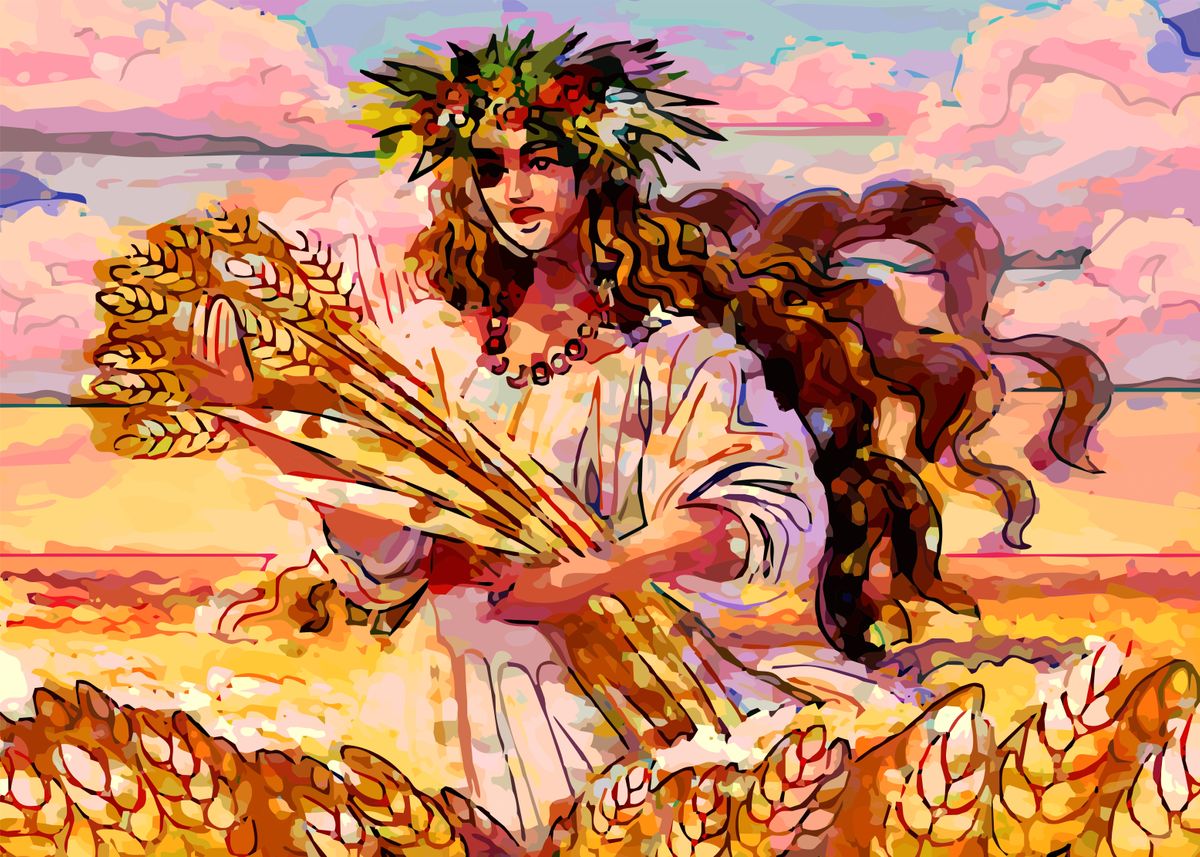 'Abstract Wheat Girl' Poster by AdiDsgn | Displate