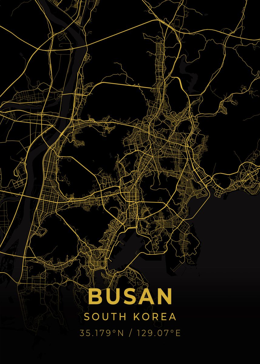 'Busan South Korea' Poster, picture, metal print, paint by Conceptual ...