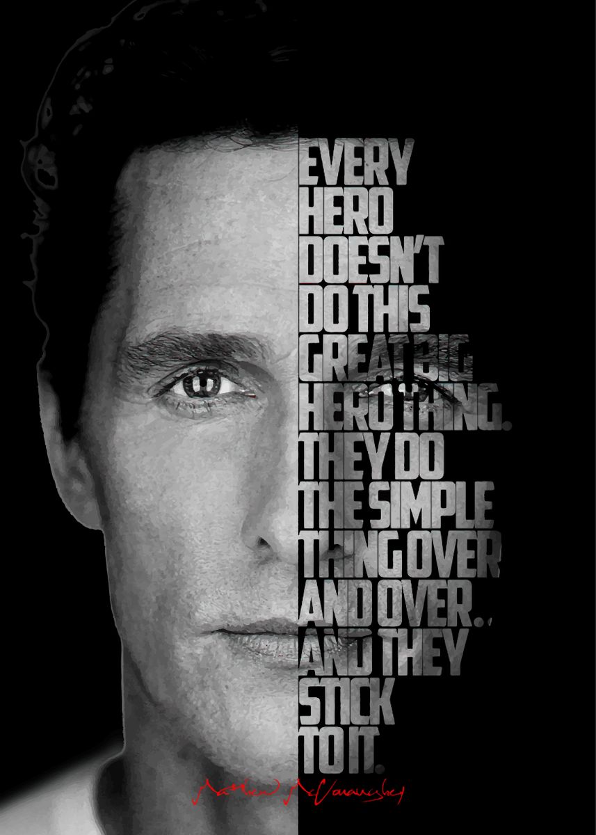 ' Matthew McConaughey ' Poster, picture, metal print, paint by BnWDesigner | Displate