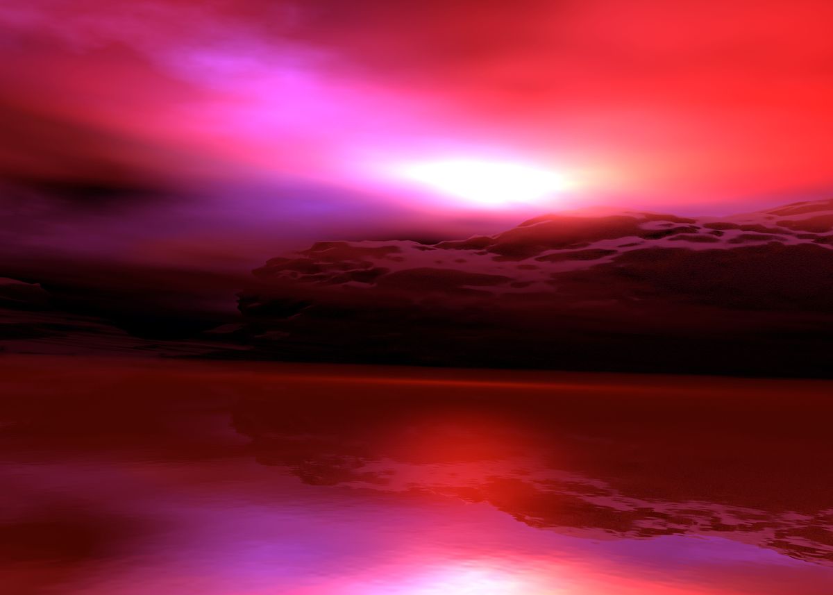 'Red Sunset' Poster by aestevez | Displate