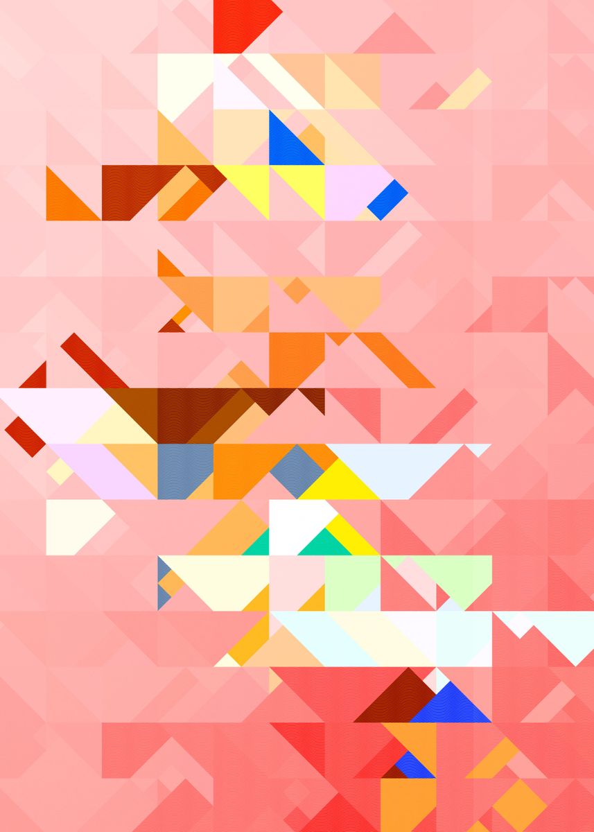 'Pink Geometric Abstract' Poster by Holy Rock Design | Displate