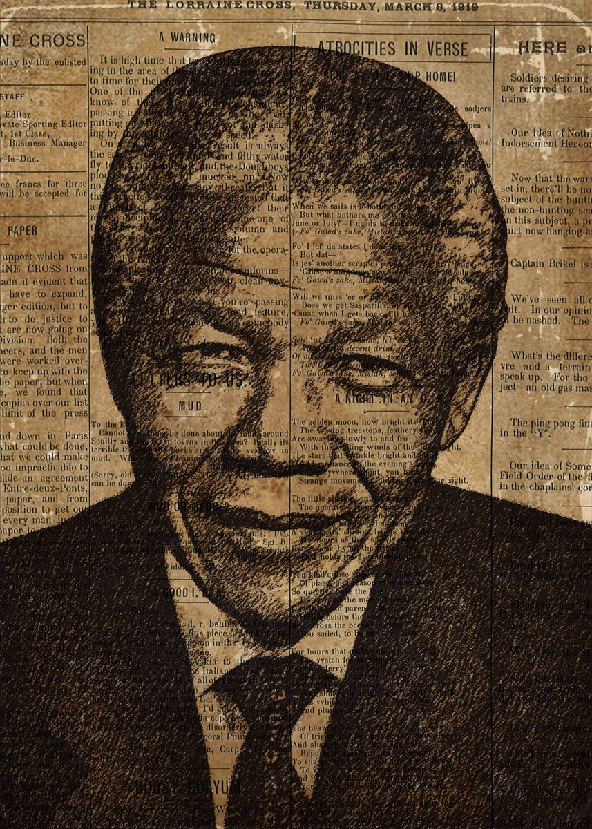 'Nelson Mandela Vintage' Poster, picture, metal print, paint by Dancing ...