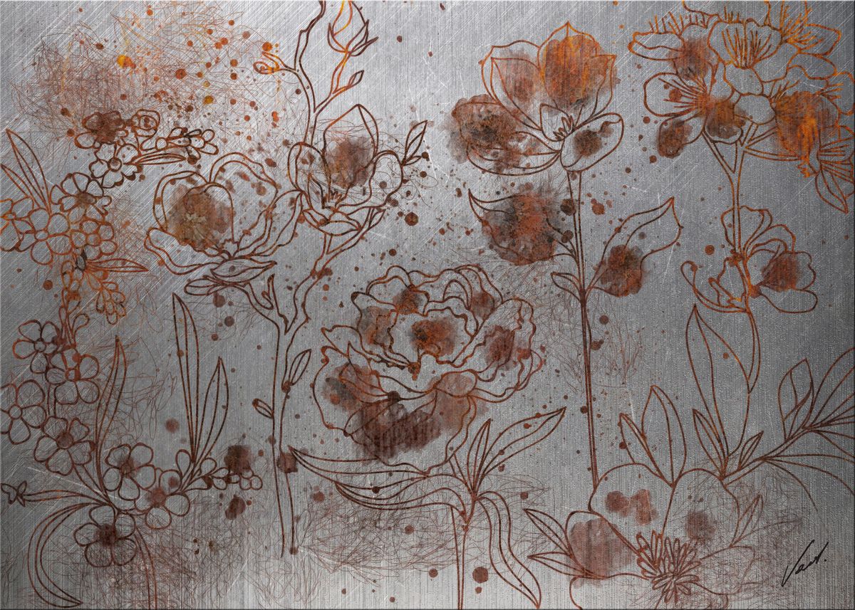 'Rusty Flowers' Poster by vart | Displate