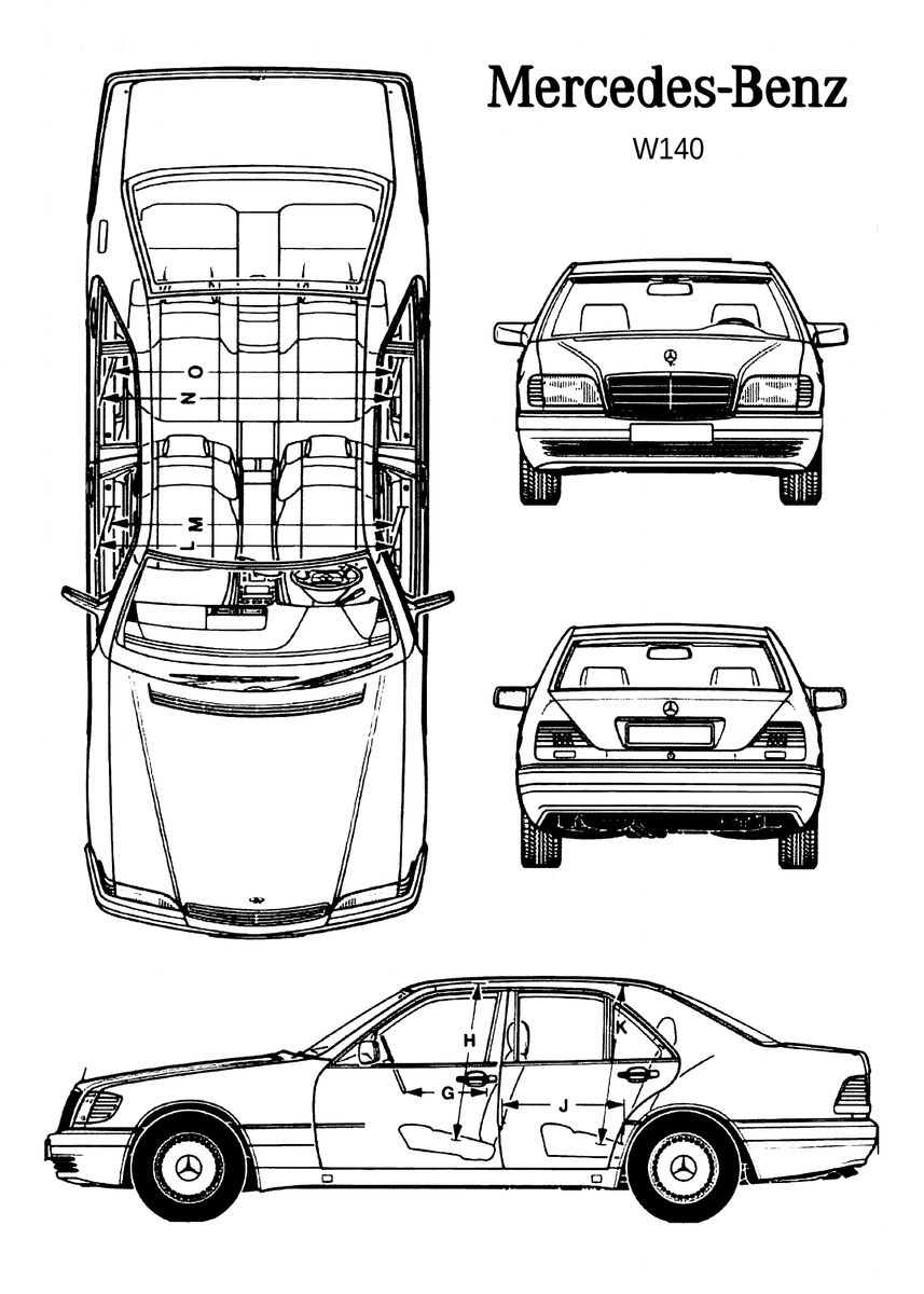 'BNW MercedesBenz W140' Poster, picture, metal print, paint by DAVID ...