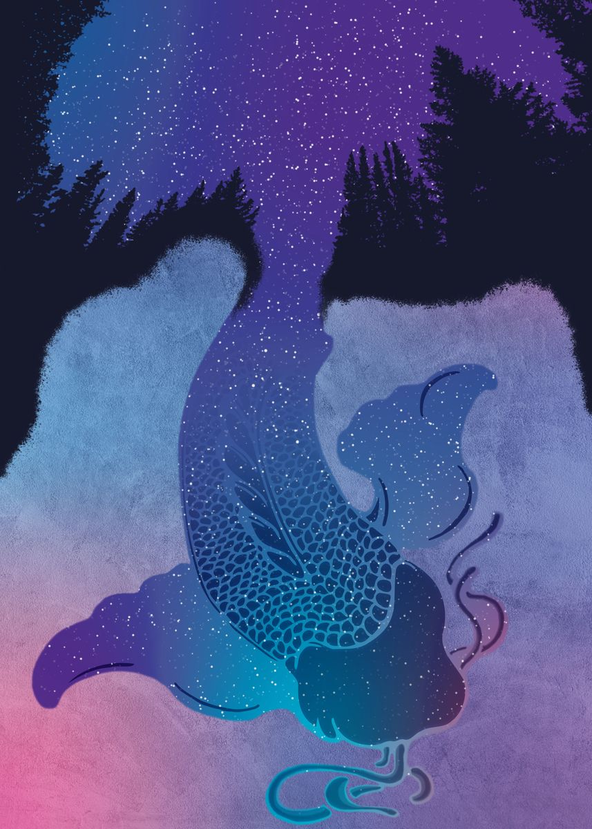 'Fish of the Night Sky' Poster, picture, metal print, paint by ...