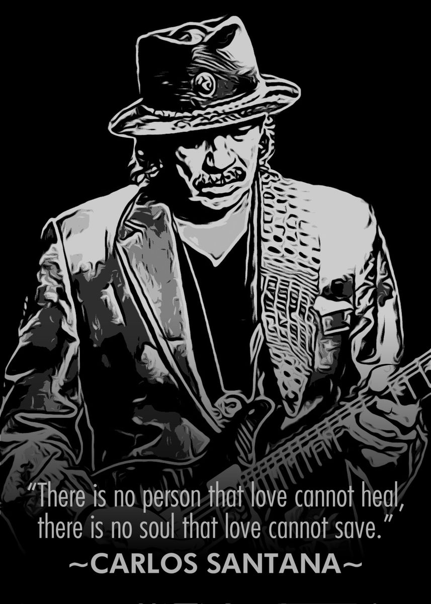 'Carlos Santana' Poster, picture, metal print, paint by Miracle Studio ...