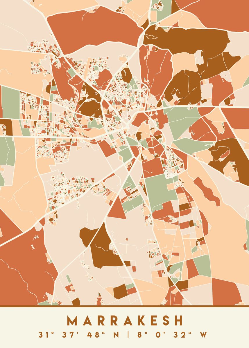 'MARRAKESH MOROCCO CITY MAP' Poster by Emiliano Deificus | Displate