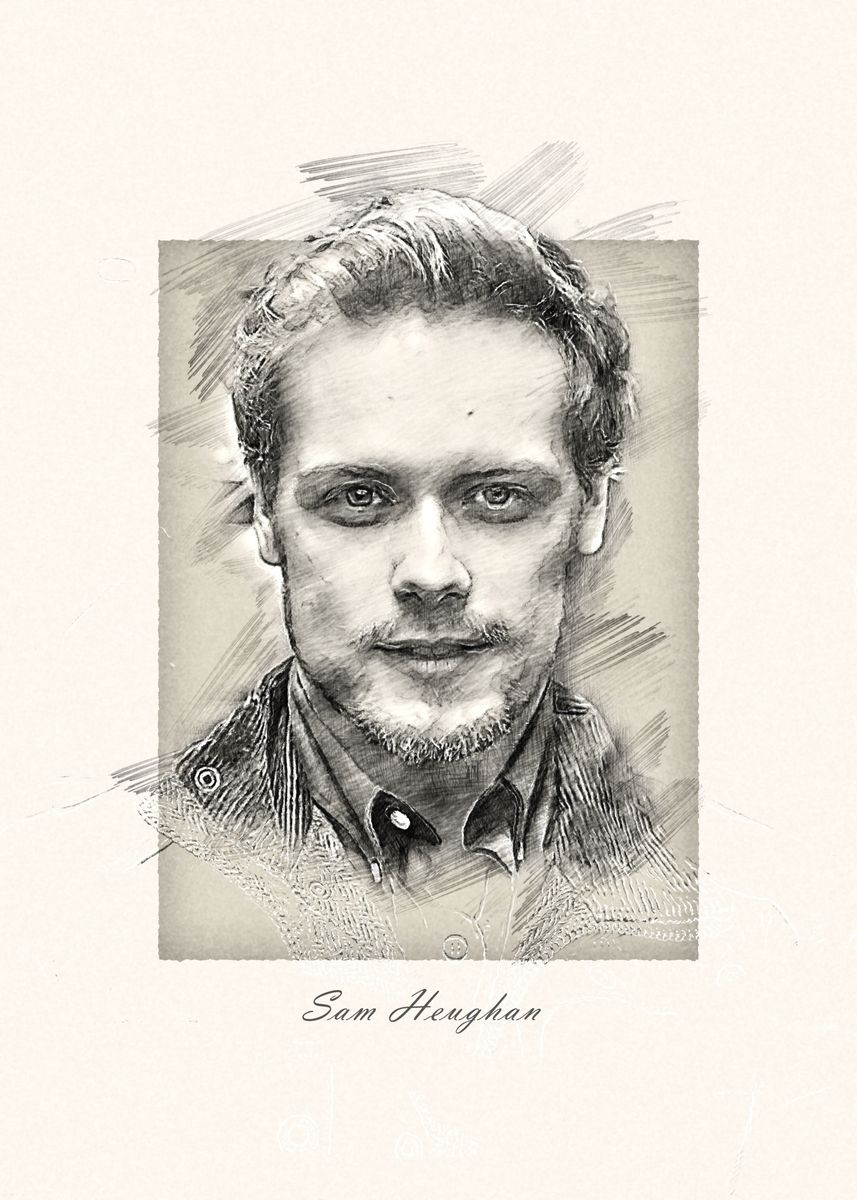 'Outlander Sam Heughan' Poster, picture, metal print, paint by Leviosa ...