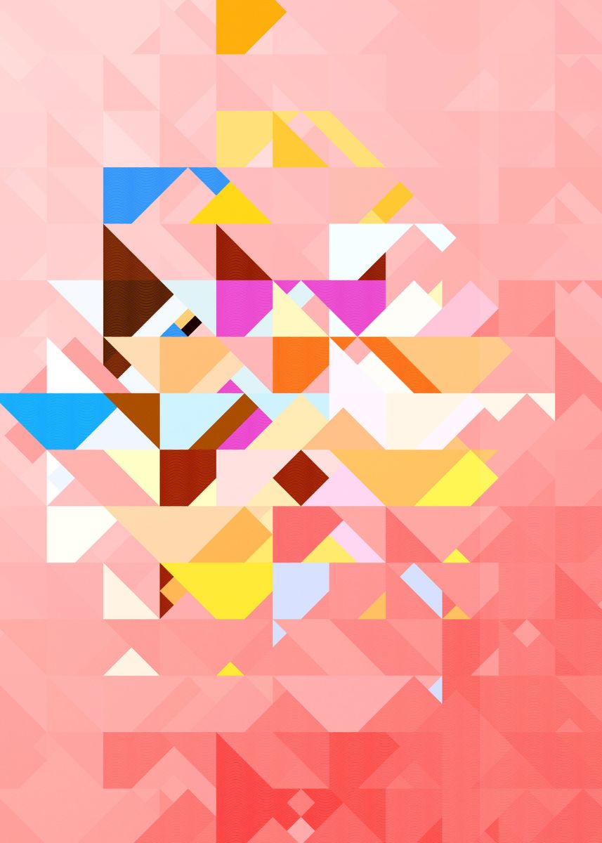 'Pink Geometric Abstract' Poster by Holy Rock Design | Displate