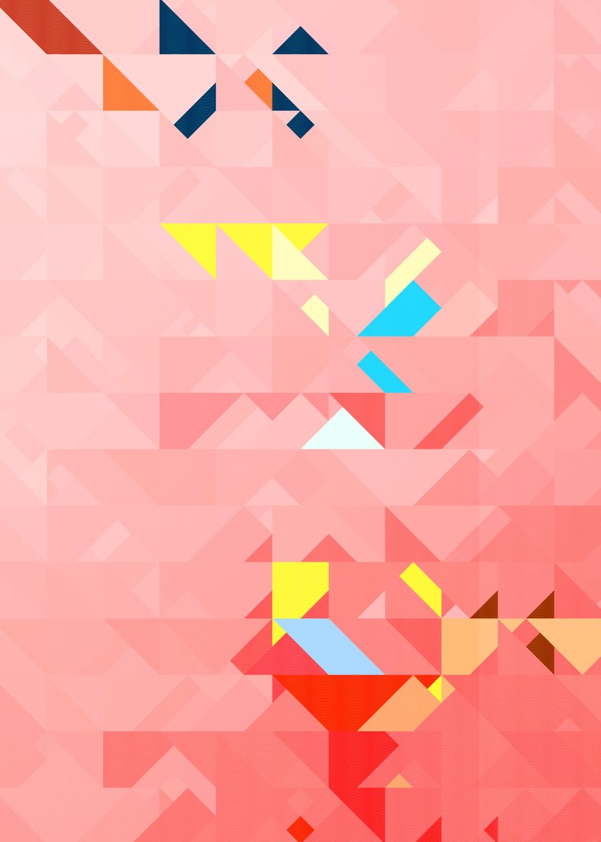 'Pink Geometric Abstract' Poster by Holy Rock Design | Displate