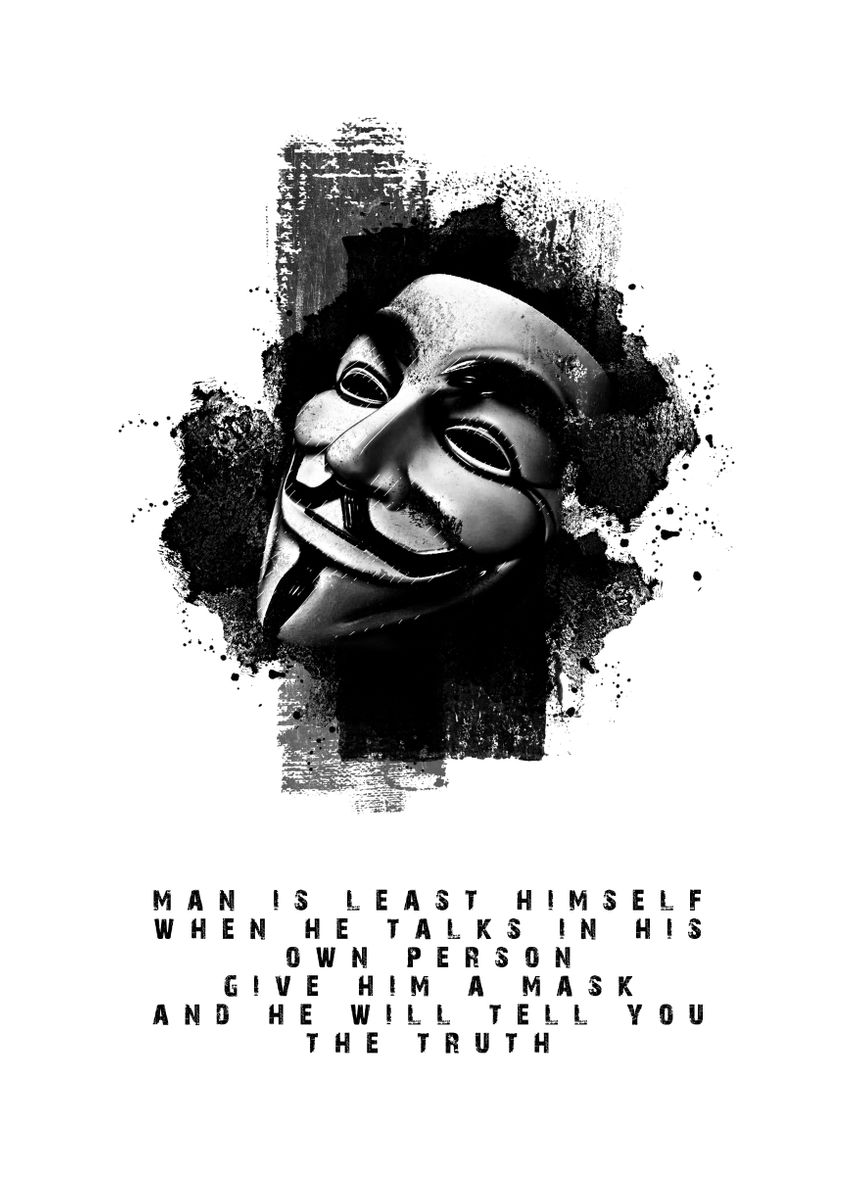 'anonymous mask' Poster, picture, metal print, paint by Leviosa ...