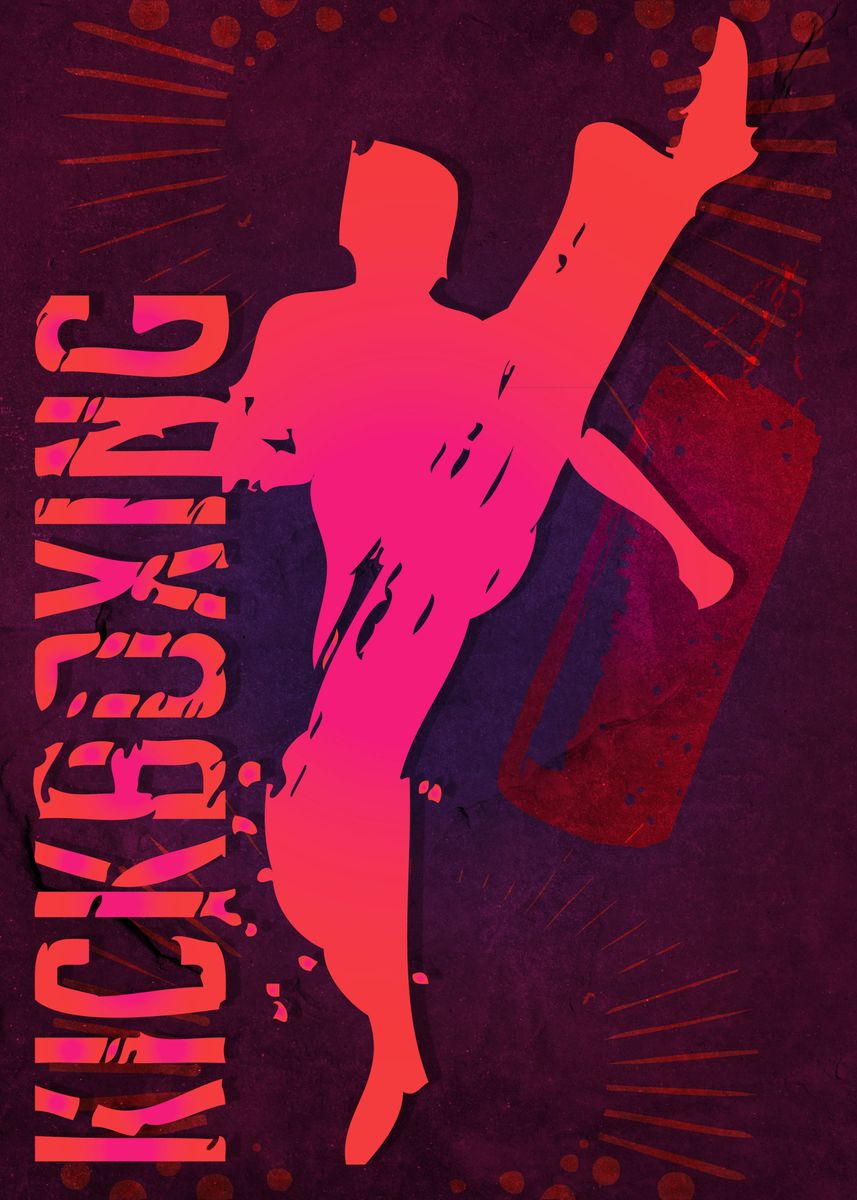 'martial art kickboxing' Poster, picture, metal print, paint by luigi ...