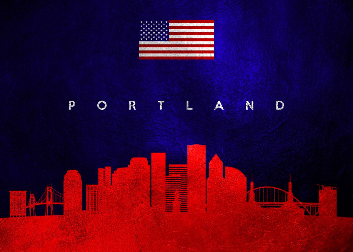 'Portland Oregon Skyline' Poster by ABConcepts | Displate