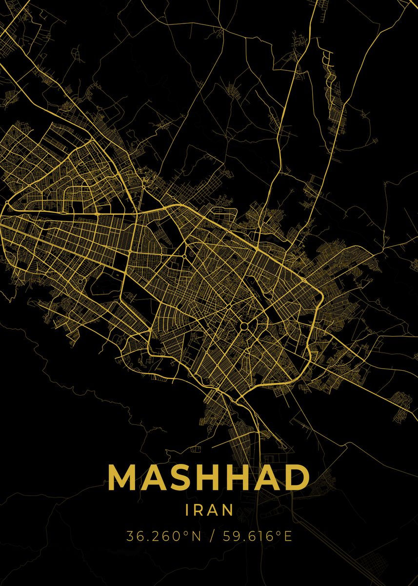 'Mashhad Iran' Poster, picture, metal print, paint by Conceptual ...