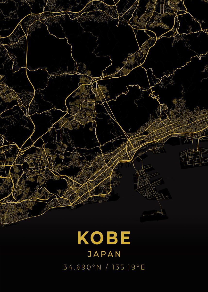 'Kobe Japan' Poster, picture, metal print, paint by Conceptual ...