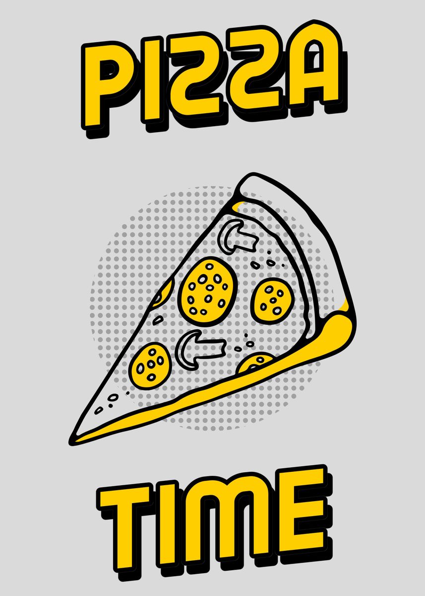 'Pizza time Food' Poster, picture, metal print, paint by Max Ronn ...